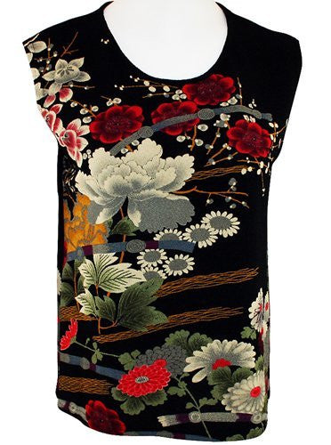 Moonlight Geometric & Floral Print, Scoop Neck,Asian Themed Tank Top ...