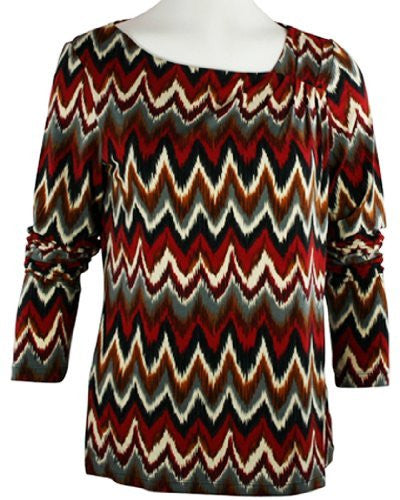 Tribal - Pleated Aztec, Top with Asymmetrical Hem on a Microfiber ...